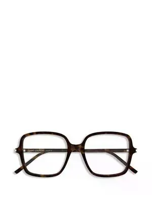 Saint Laurent Square Frame Eyeglasses - Brown
