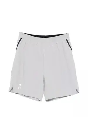 On Elasticated Waistband Shorts With Logo Detail - Grey