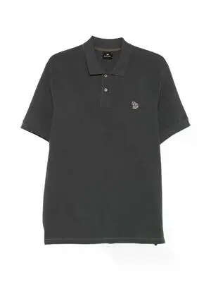 Paul Smith Zebra-patch Regular-fit Polo Shirt - Grey