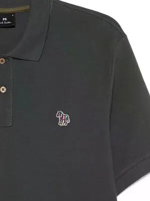 Paul Smith Zebra-patch Regular-fit Polo Shirt - Grey