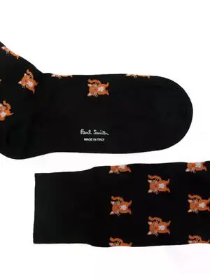 Paul Smith Miro Cat-print Socks - Black