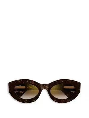 CARTIER Leopard-detail Sunglasses - Brown