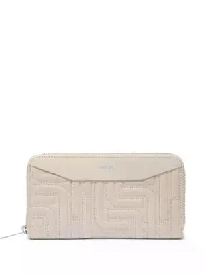 LANCEL Zipped Quilted Long Wallet - Neutrals