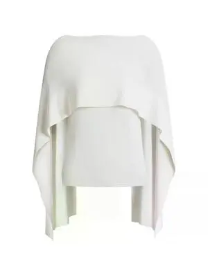 Alberta Ferretti Cape-detail Top - White