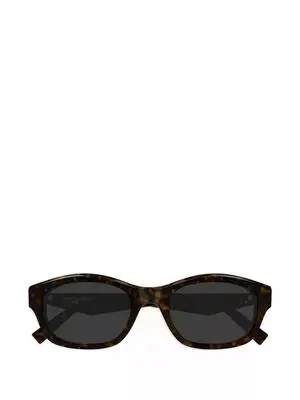 Saint Laurent Geometric-frame Tortoiseshell Sunglasses - Brown