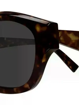 Saint Laurent Geometric-frame Tortoiseshell Sunglasses