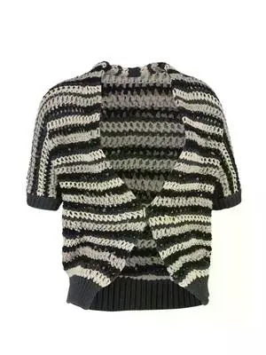 Brunello Cucinelli Sequin-embellished Striped Cardigan