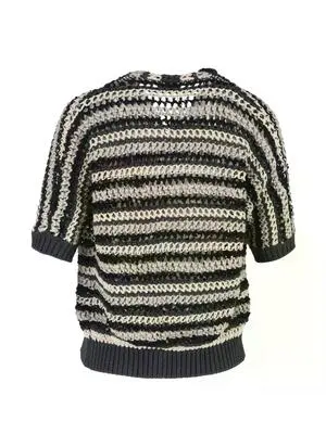 Brunello Cucinelli Sequin-embellished Striped Cardigan