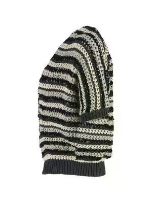 Brunello Cucinelli Sequin-embellished Striped Cardigan