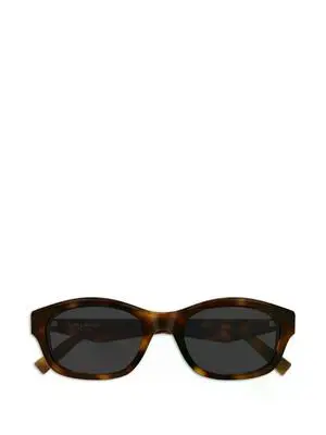 Saint Laurent Geometric-frame Tortoiseshell Sunglasses - Brown