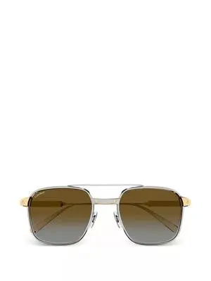 CARTIER Rectangle Bar Sunglasses - Silver