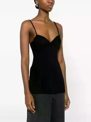 FORTE_FORTE Scalloped-trim Top - Black