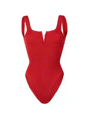 PARAMIDONNA Holly Textured One-piece Swimsuit - Red