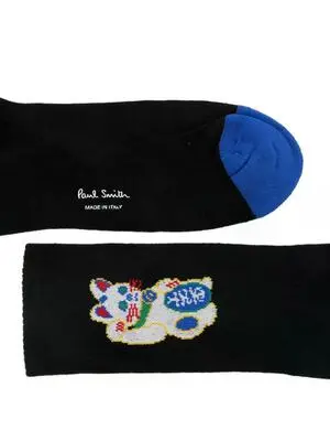 Paul Smith Lucky Cat Crew Socks - Black