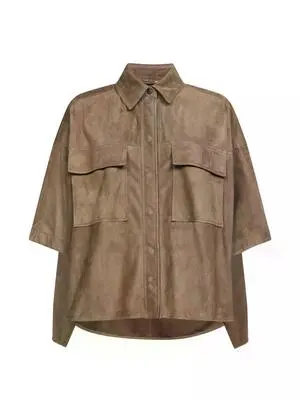 Brunello Cucinelli Patch-pockets Leather Shirt