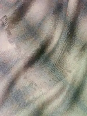 Giorgio Armani Fringed Gradient-check Scarf