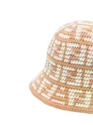 Fendi Knitted Logo-pattern Bucket Hat