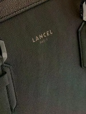LANCEL Textured Leather Briefcase - Brown