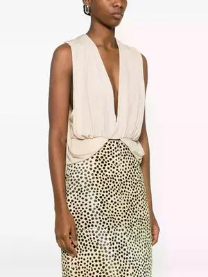 ESSE STUDIOS Solina V-neck Cape Top - Neutrals