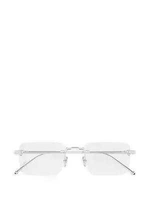 Cartier Rectangle Rimless Glasses - Silver