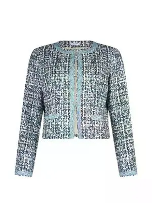 Liu Jo Bouclé Braided Jacket - Blue
