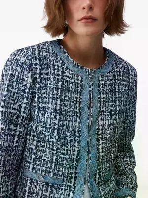Liu Jo Bouclé Braided Jacket - Blue