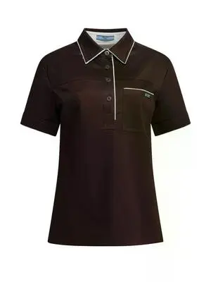 Prada Piped Polo Top - Brown