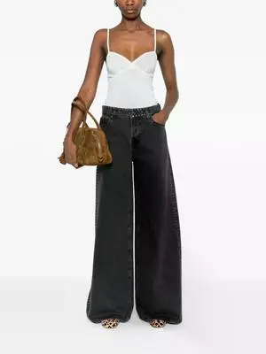 FORTE_FORTE Scalloped Trim V-neck Spaghetti Strap Top - Neutrals