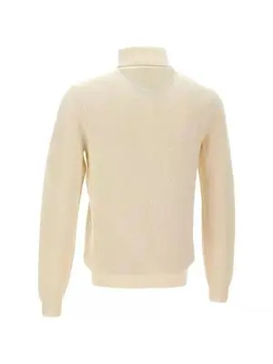 SUN 68 Embroidered Logo Roll-neck Sweater - Neutrals
