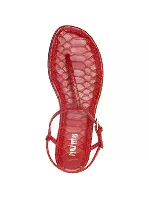 Paris Texas Snake-embossed Leather Sandals