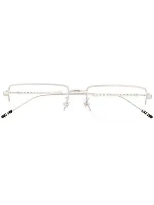 Montblanc Polished Square-frame Glasses - Silver