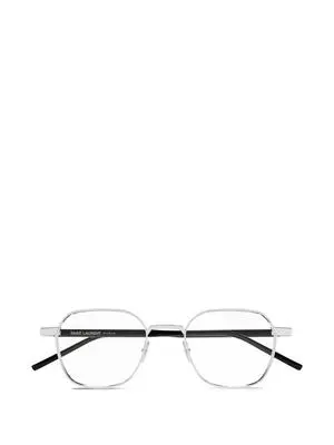 Saint Laurent Geometric Frame Glasses - Silver