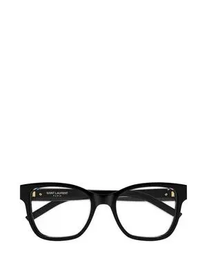 Saint Laurent Logo-plaque Glasses - Black