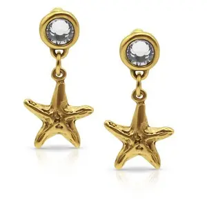 BOWOOD LANE Studded Starfish Drop Earrings - Gold