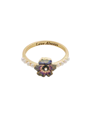 FABLE ENGLAND Pansy & Pearl Ring
