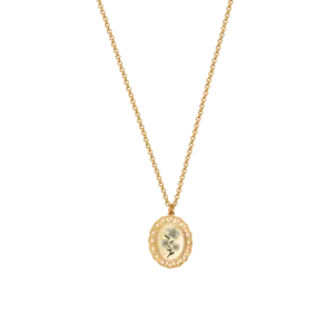 FABLE ENGLAND Forget Me Not Pearl Cameo Necklace - Gold
