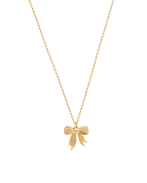 FABLE ENGLAND Forget Me Not Bow Pendant Necklace