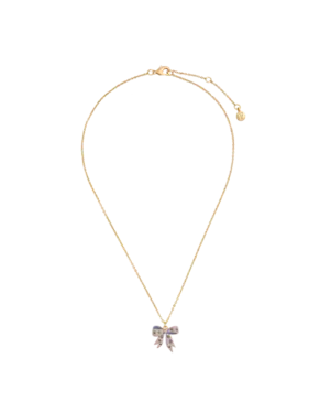 FABLE ENGLAND Forget Me Not Bow Pendant Necklace
