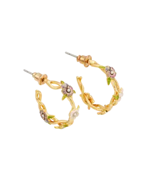 FABLE ENGLAND Wildflower Hoop Earrings - Gold