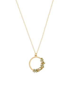 FABLE ENGLAND Floral Wreath Pendant Necklace - Gold