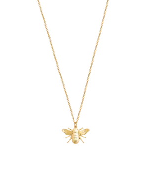 FABLE ENGLAND Honey Bee Enamel Pendant Necklace