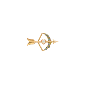 FABLE ENGLAND Cupid's Bow And Arrow Brooch - Gold