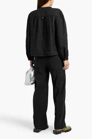 ALEX MILL Ali Linen Top - Black