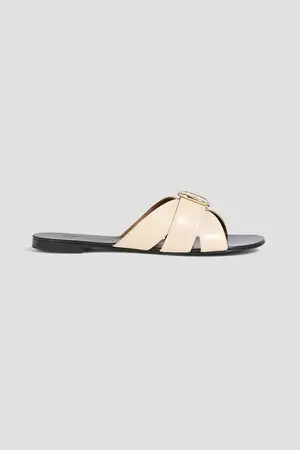 Giuseppe Zanotti Metallic Leather Slides
