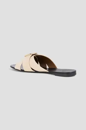 GIUSEPPE ZANOTTI Nuvòrock 10 Leather Slides - Cream
