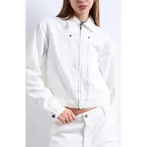 Topshop Denim Utility Jacket - Ivory