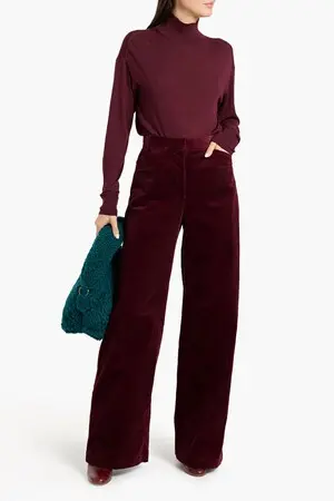 Another Tomorrow Wool Turtleneck Sweater - Burgundy