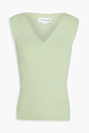 Victoria Beckham Ribbed Cotton-blend Top