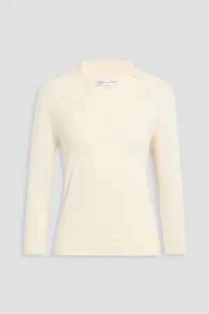 Oscar De La Renta Wool Polo Sweater - Ivory
