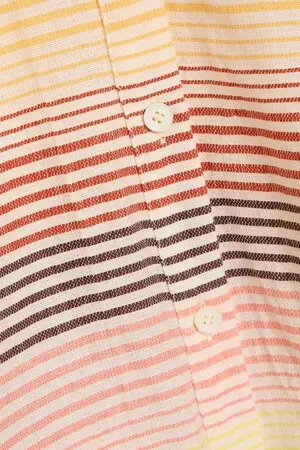LEMLEM Striped Cotton-blend Maxi Shirt Dress